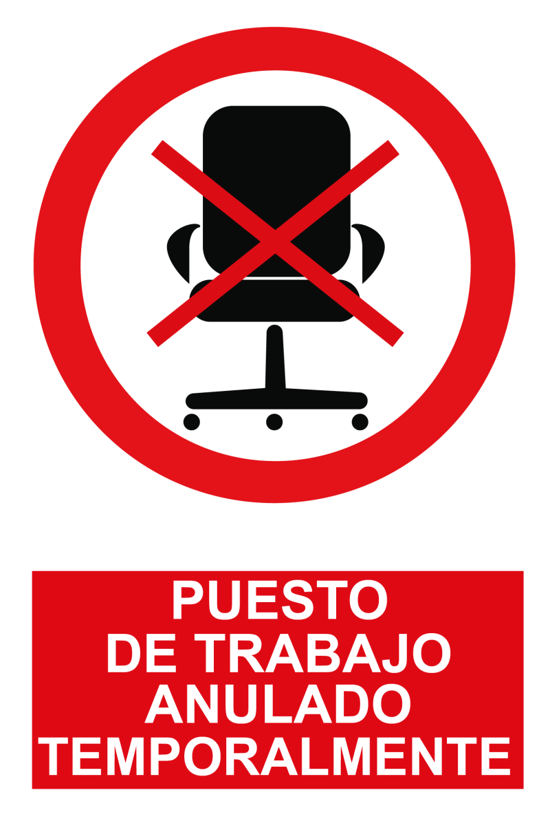 Señalética Comunidad o Casas: Puesto De Trabajo Anulado Temporalmente ...