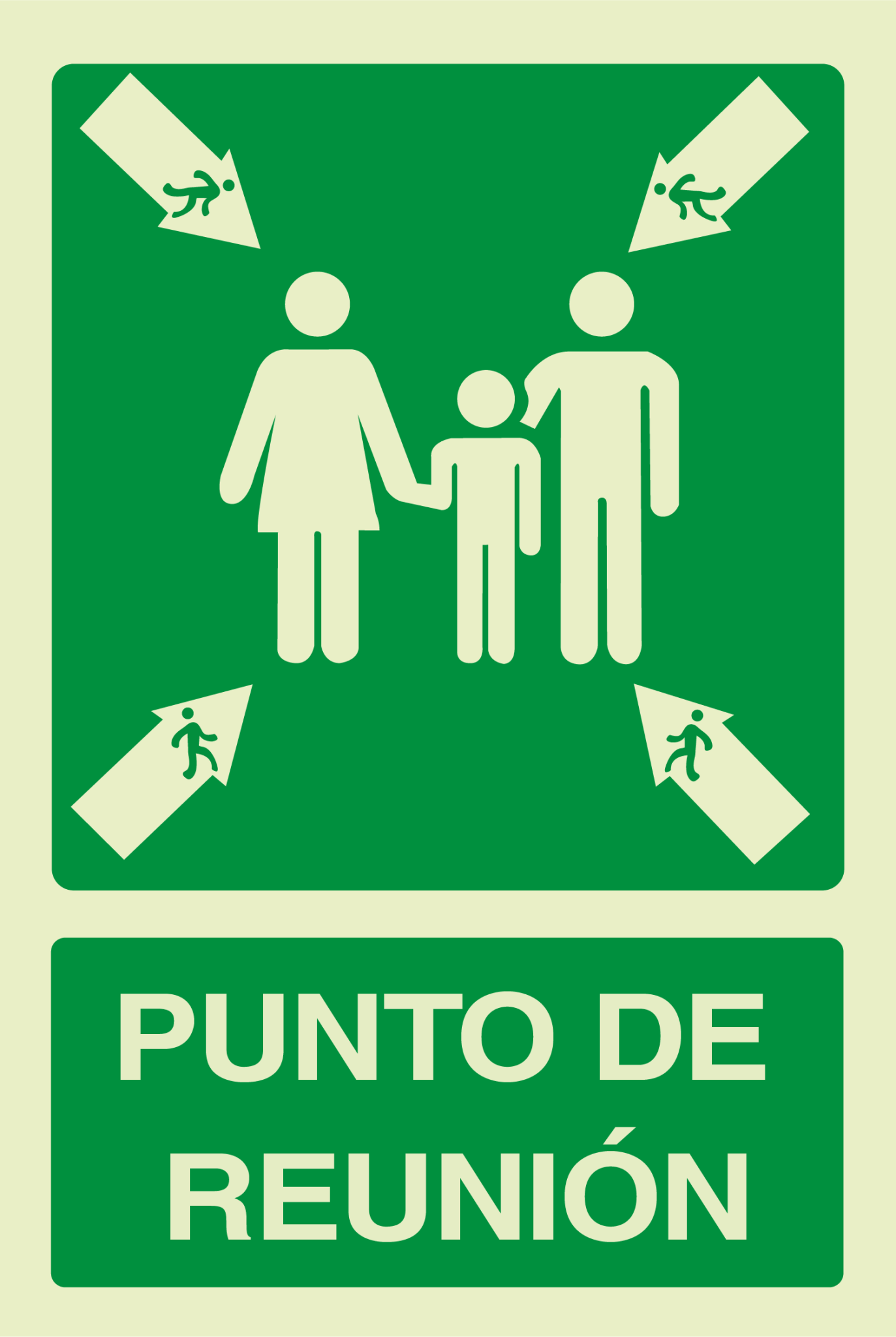 Señalética Fotoluminiscente: Punto De Reunion A - Creativos Gared ...