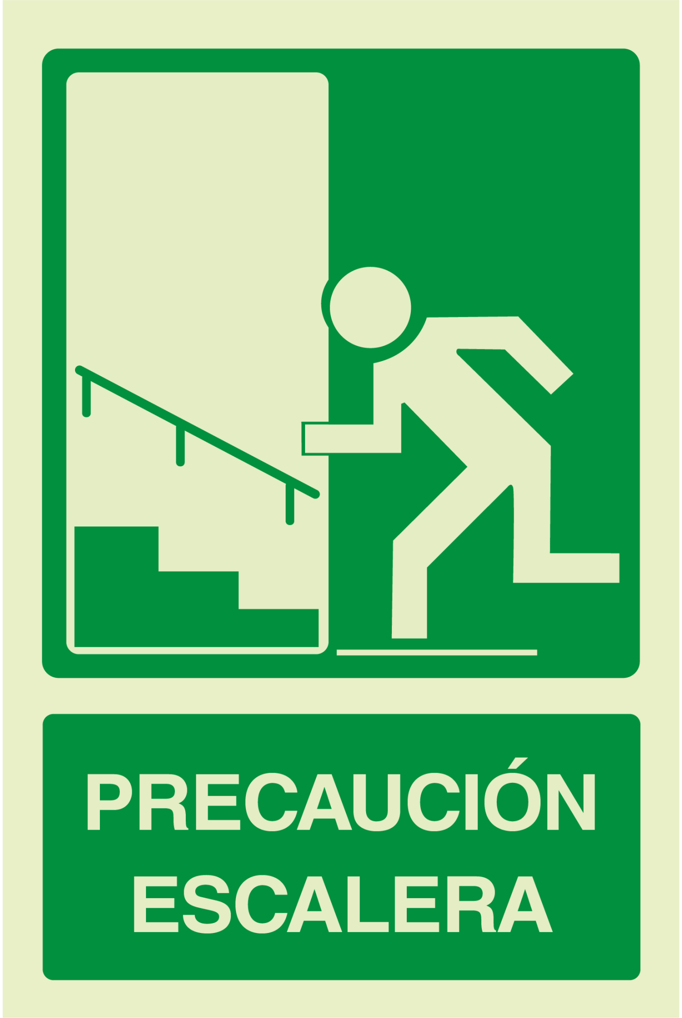 Señalética Fotoluminiscente: Precaución Escalera - Creativos Gared ...
